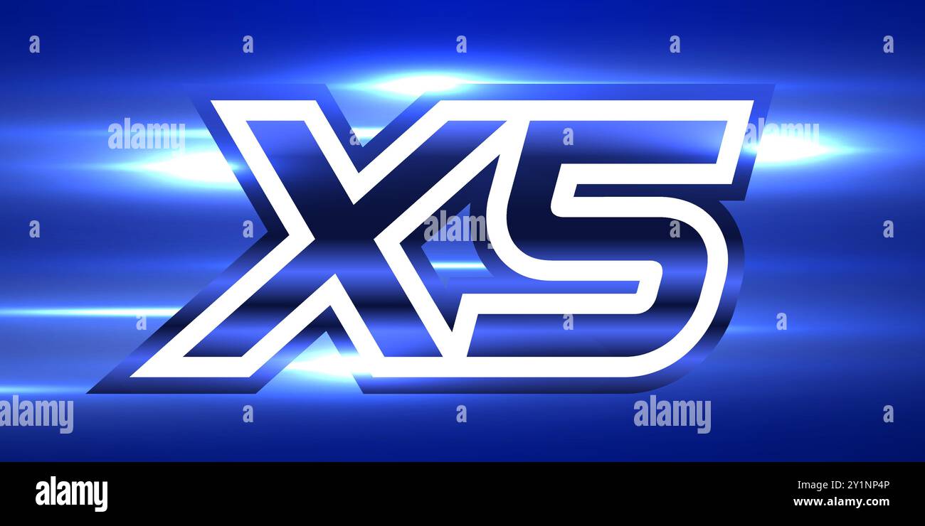 5x winner banner, promotion flyer, prize label. Speed lights. Vector ...