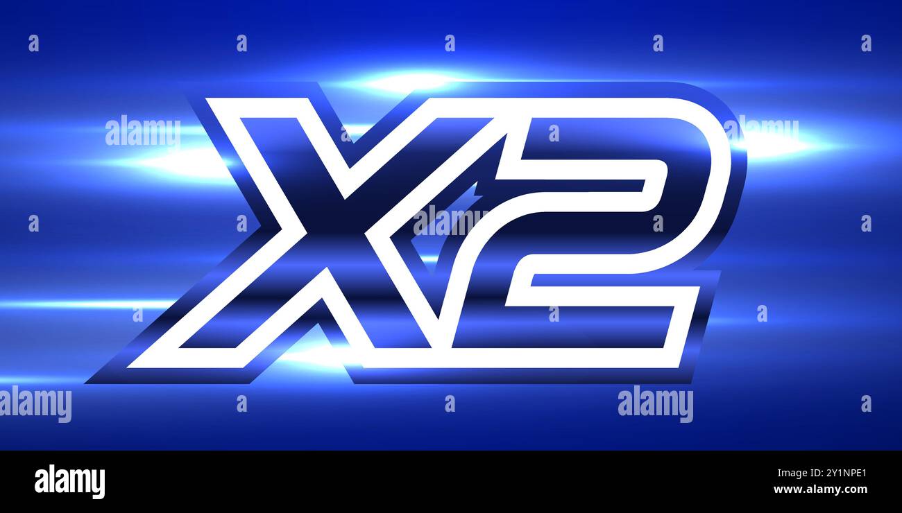 2x winner banner, promotion flyer, prize label. Speed lights. Vector ...