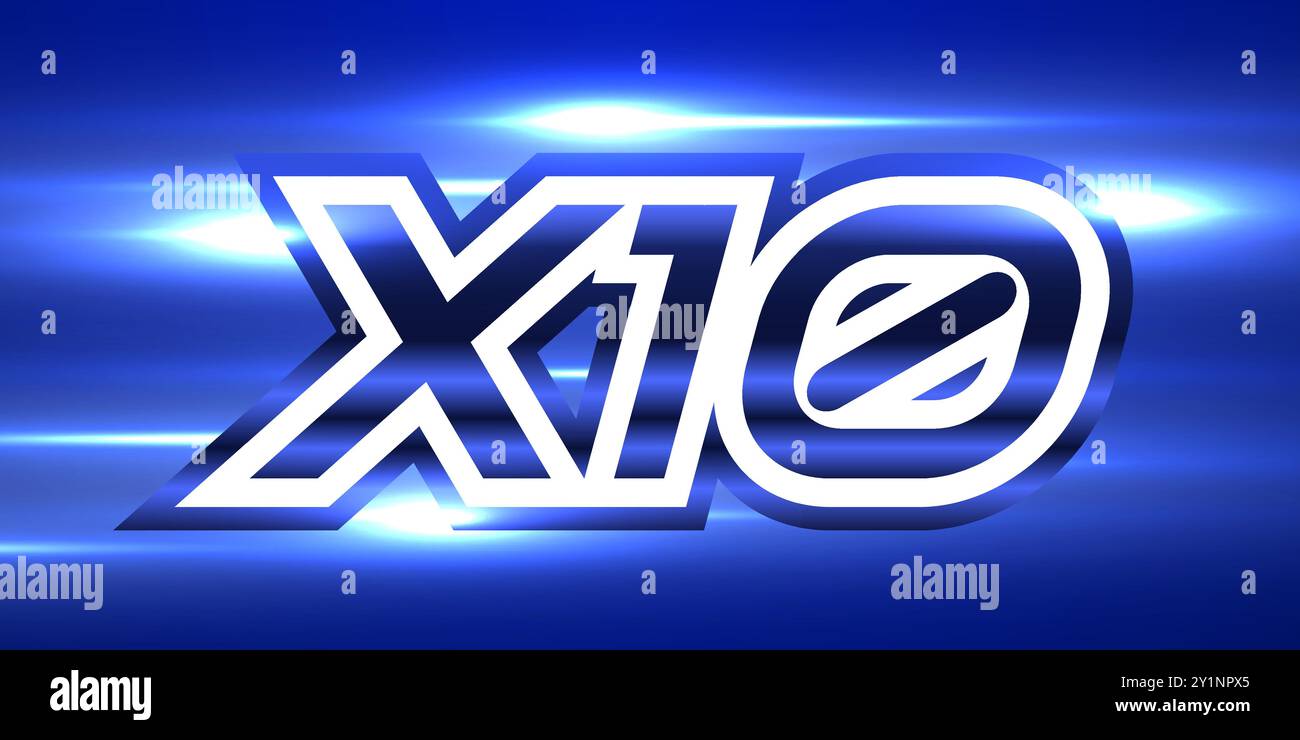 10x winner banner, promotion flyer, prize label. Speed lights. Vector ...