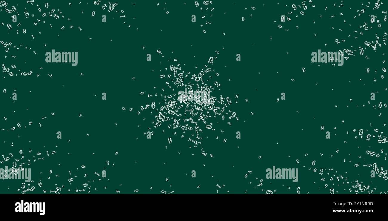 Flying digits and numbers. School math notebook cover. Back to school ...