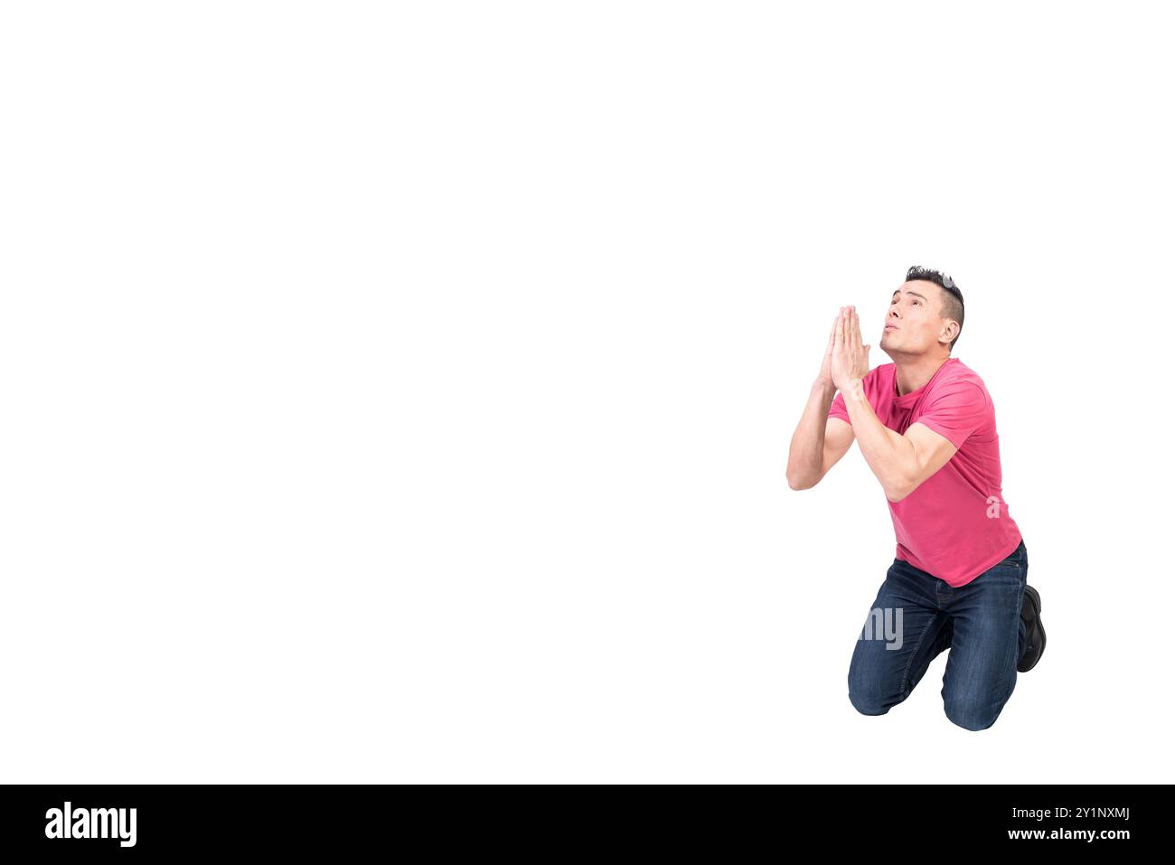 Man praying god eyes Cut Out Stock Images & Pictures - Alamy
