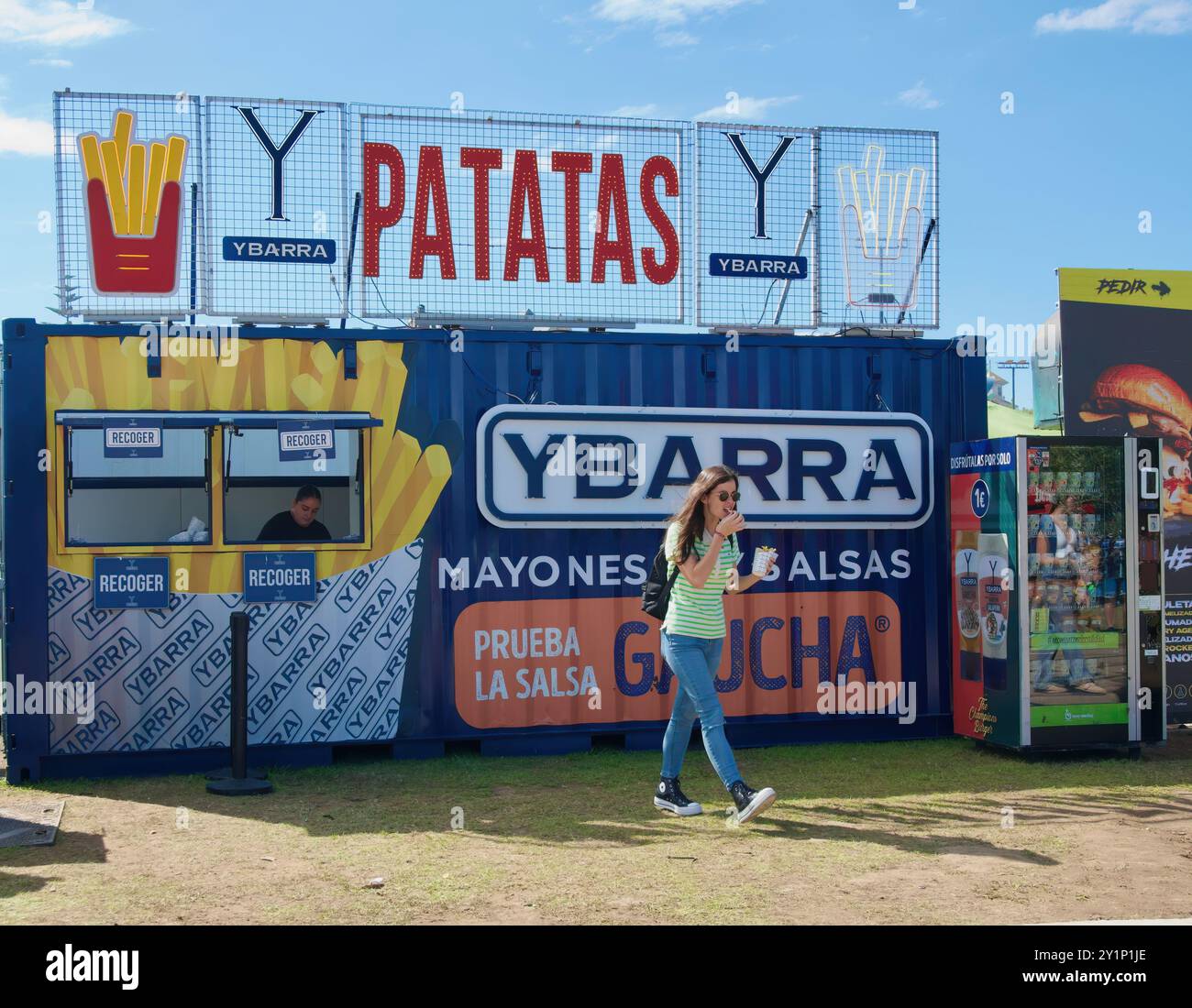 Stall selling only french fries or chips Patatas at the Champions ...