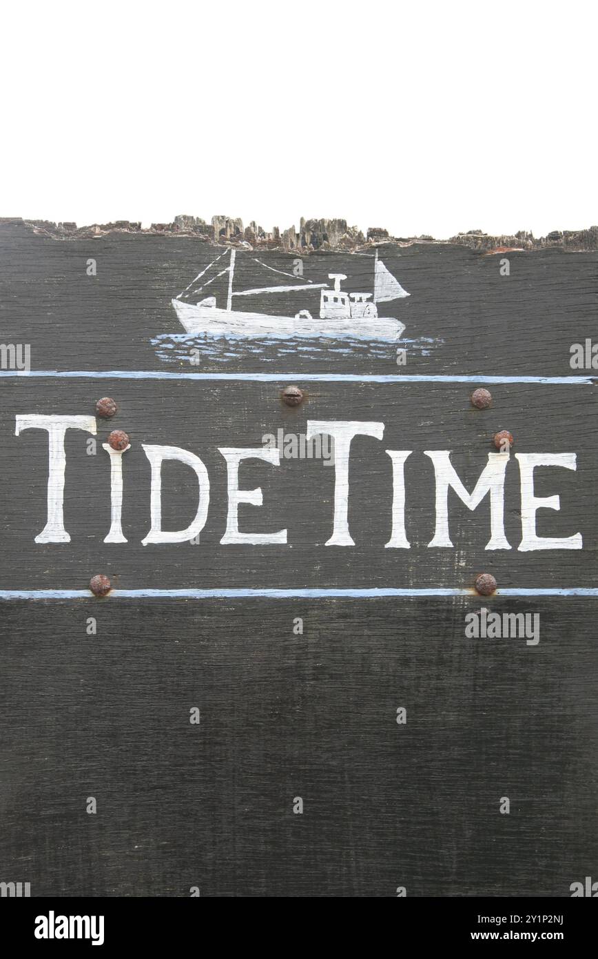 An old sign at the Port of Fleetwood in Lancashire, United Kingdom ...