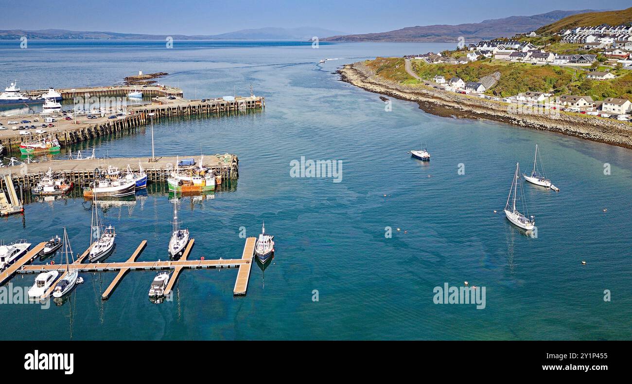 Mallaig Highland Scotland main entrance to the harbour many houses on ...