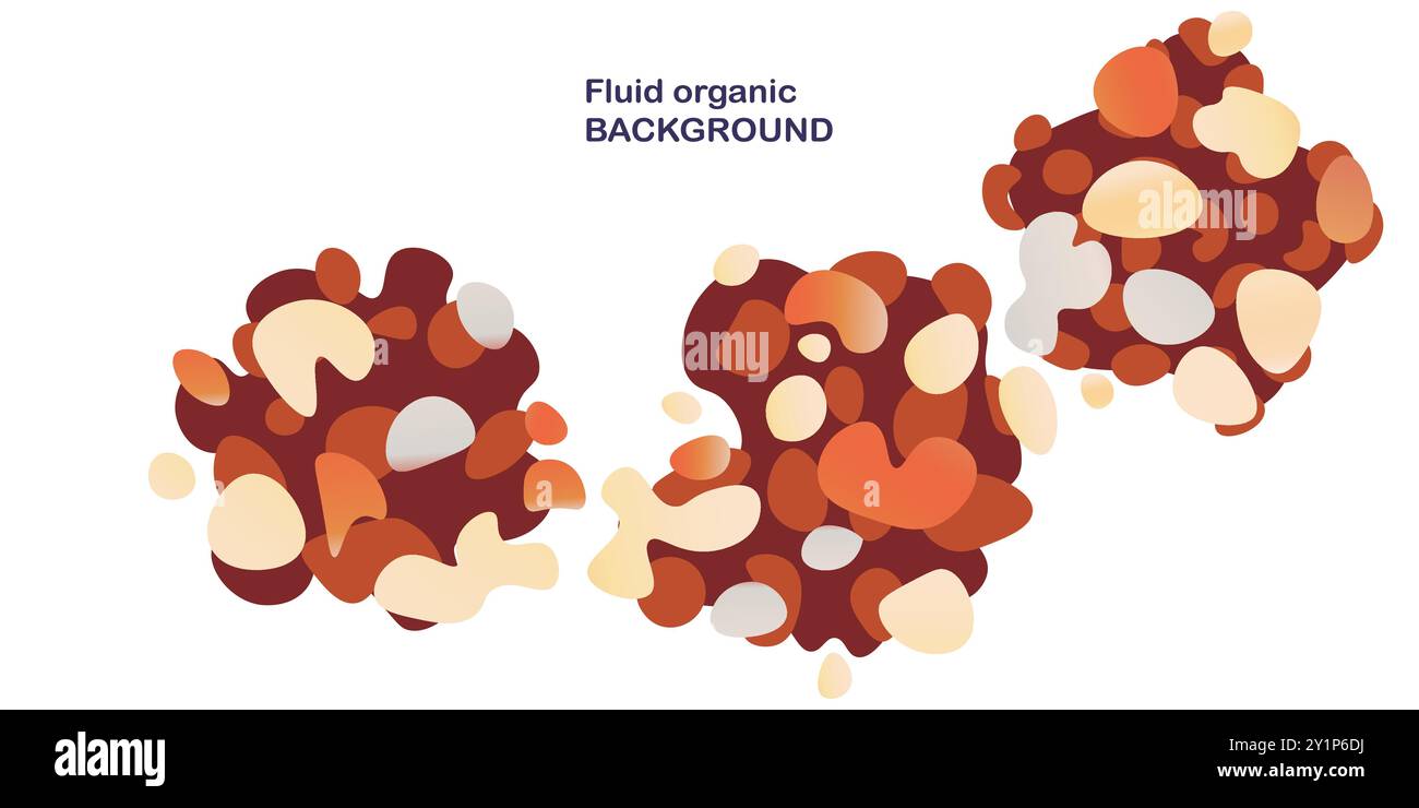 Fluid organic background. Frame isolated. Set of abstract liquid shapes ...
