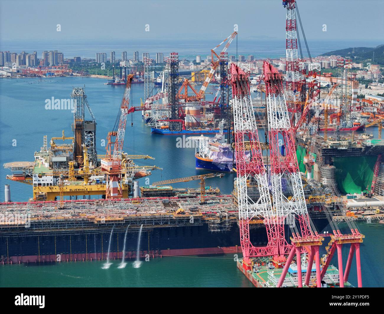 YANTAI, CHINA - SEPTEMBER 8, 2024 - Multi-type offshore equipment and ...