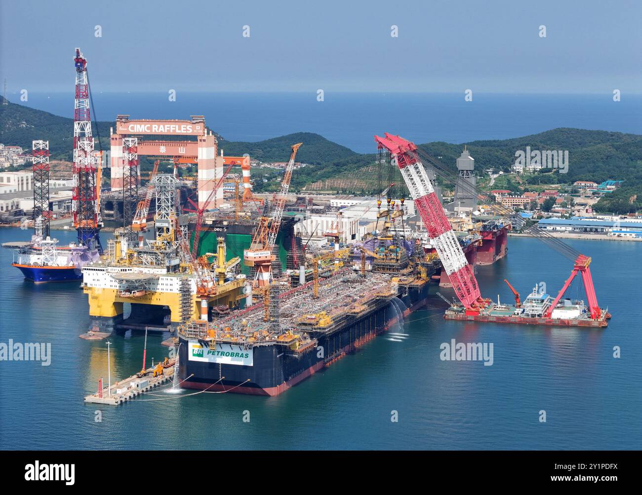 YANTAI, CHINA - SEPTEMBER 8, 2024 - Multi-type offshore equipment and ...