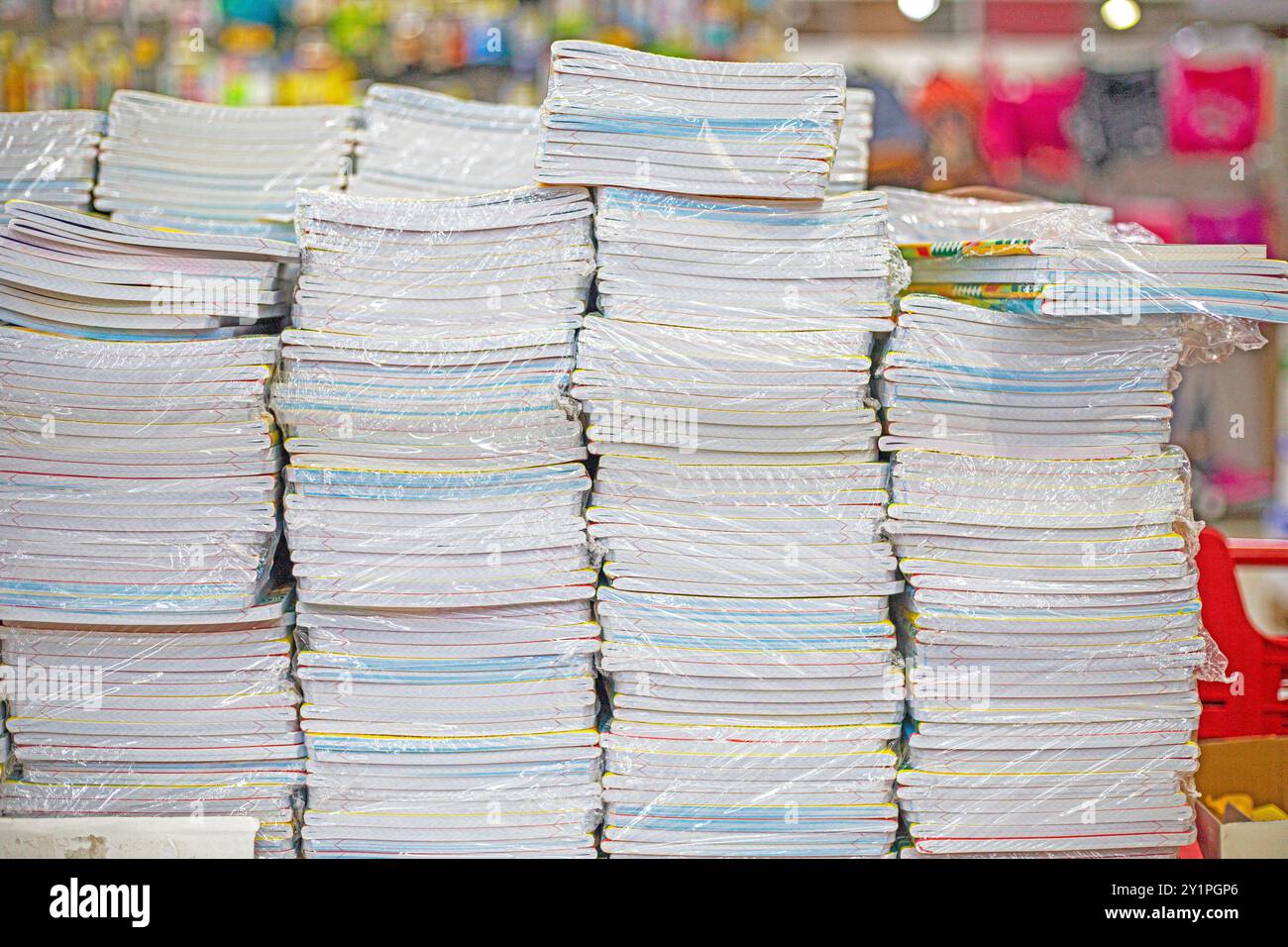 Stacks of notebooks for school subjects, colleges and universities ...