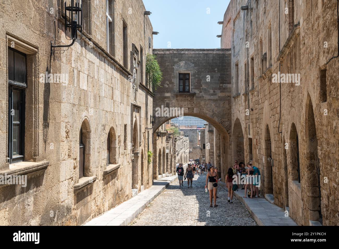 Rhodes Town, Greece – July 19, 2024. Street of the Knights in the ...