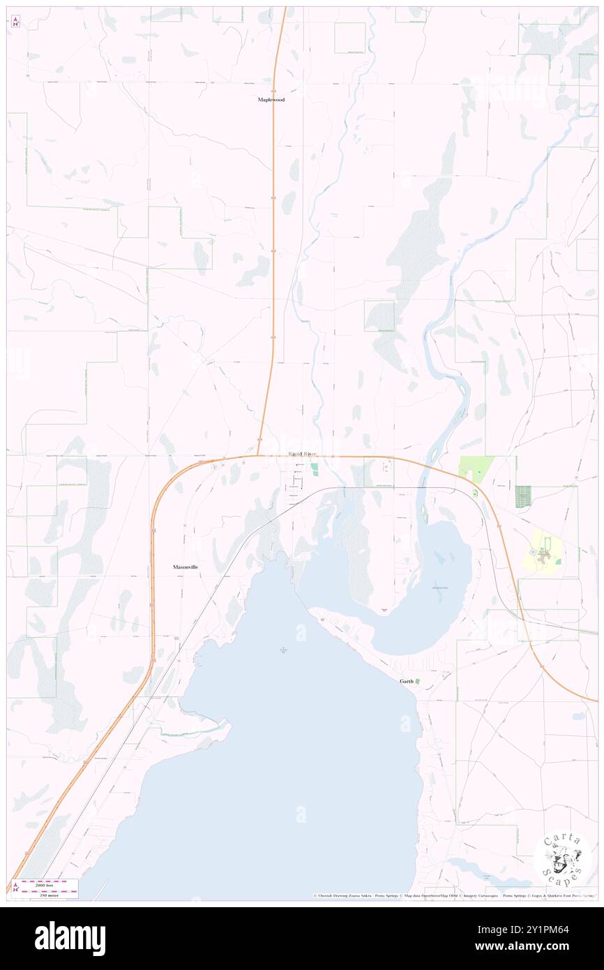 Rapid river michigan map Cut Out Stock Images & Pictures - Alamy