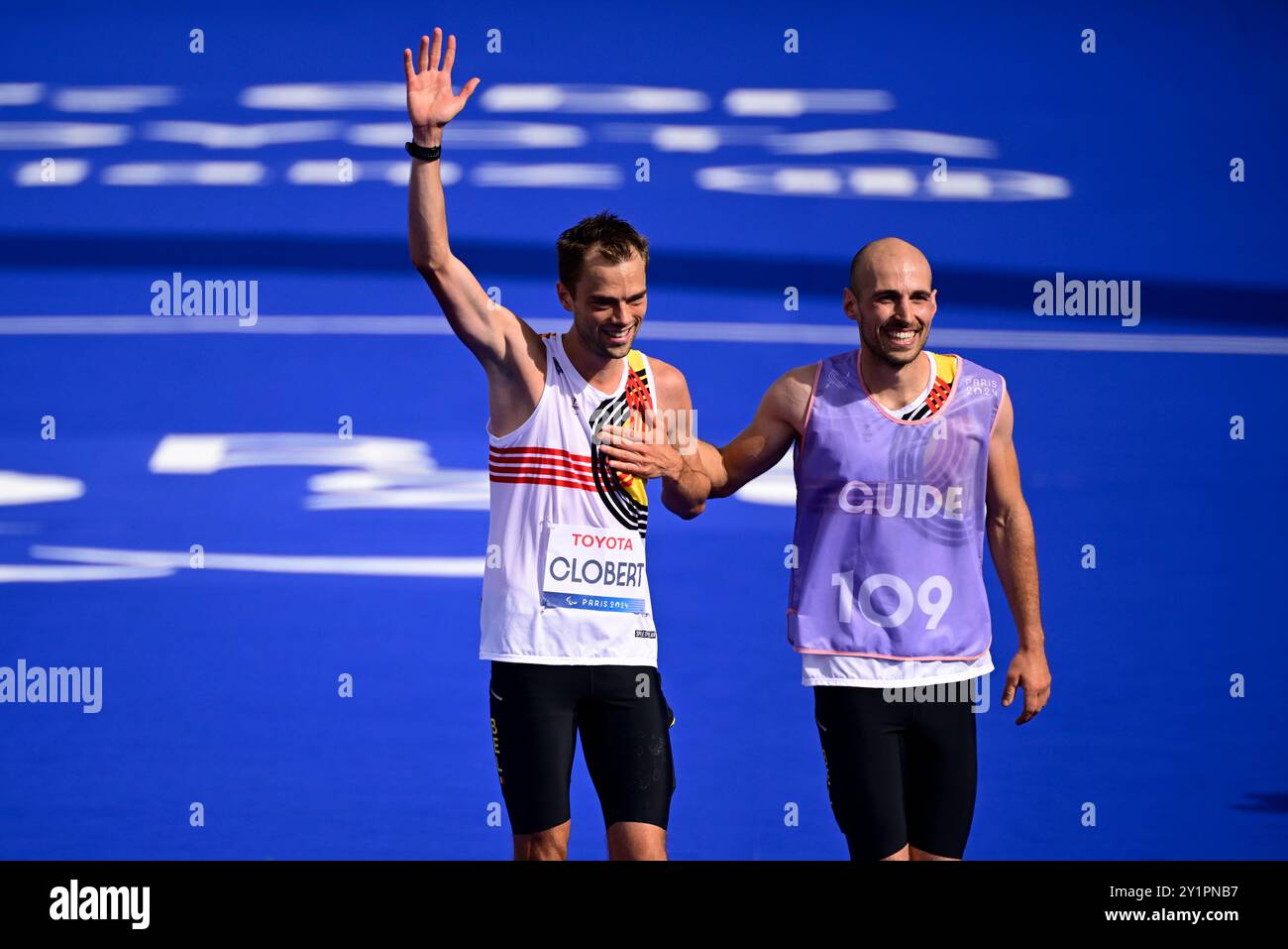 Paris, France. 08th Sep, 2024. Belgian runner Martin Clobert and his ...