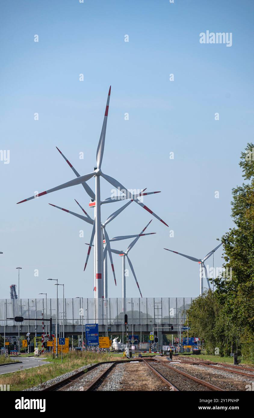 Amsterdam The Netherlands 7th September 2024 Wind turbines in the ...