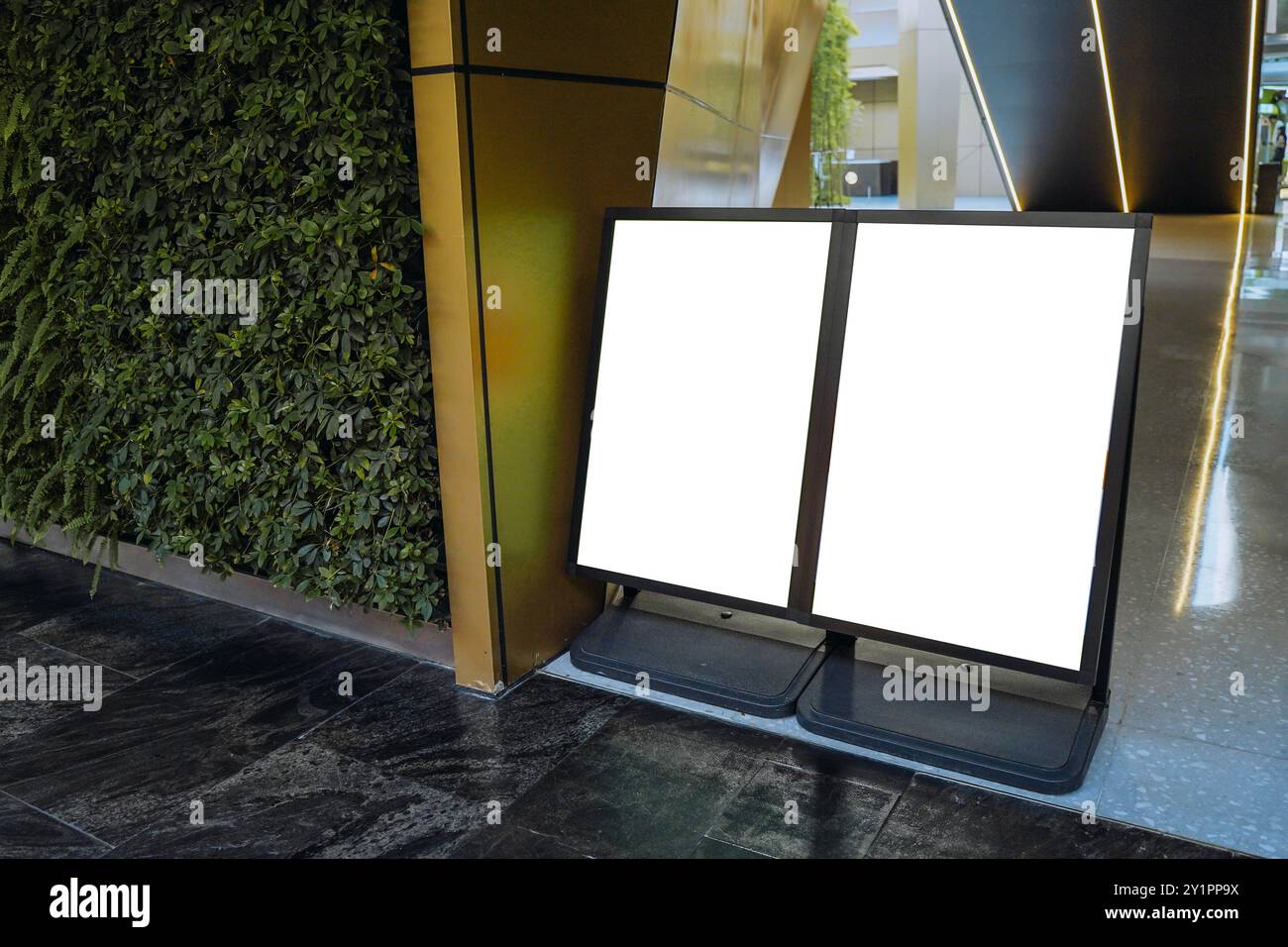 Blank white outdoor advertising stand or sandwich board mock up ...