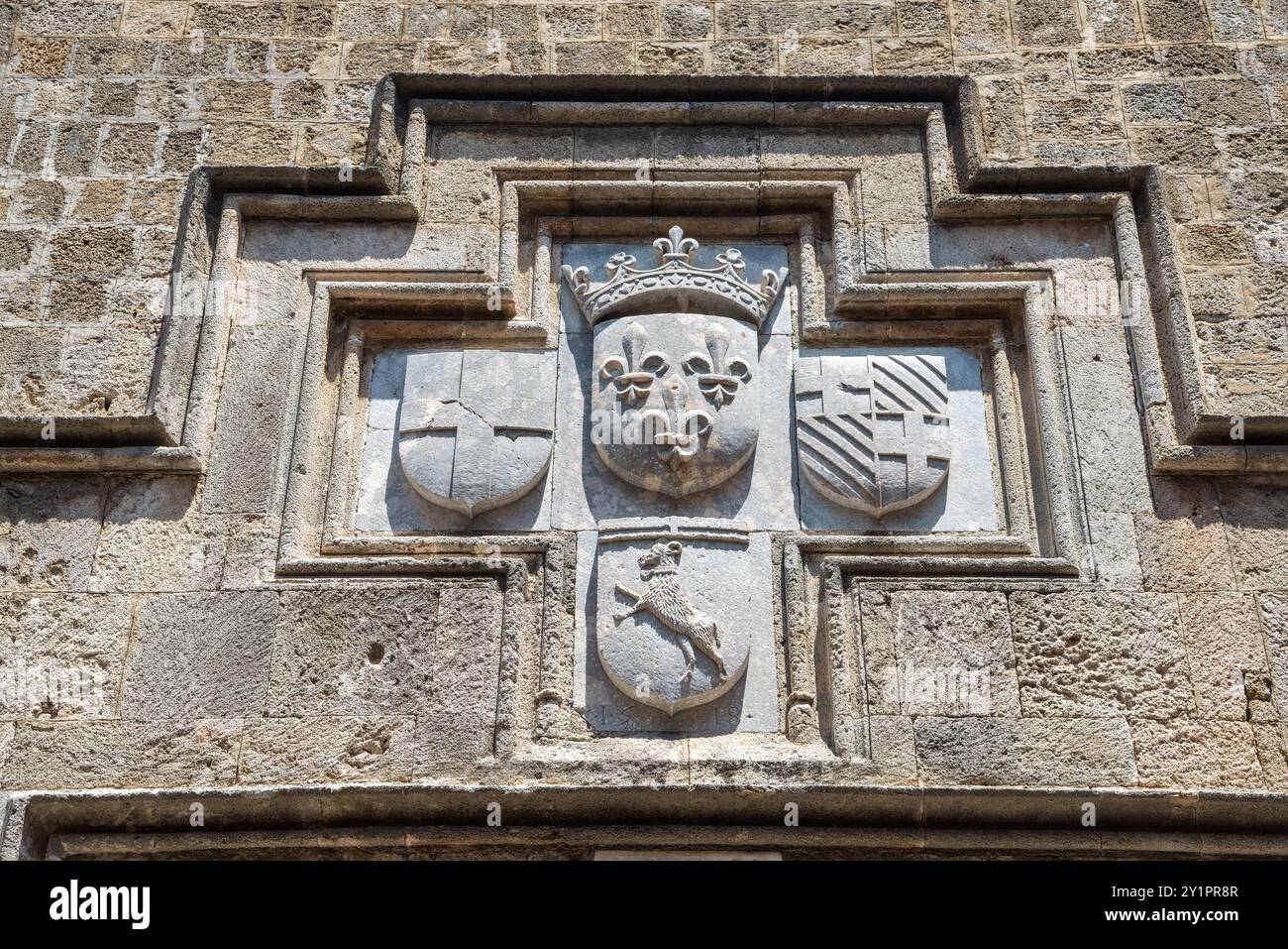 Architectural detail of the Inn of Provence at the Street of Knights in ...