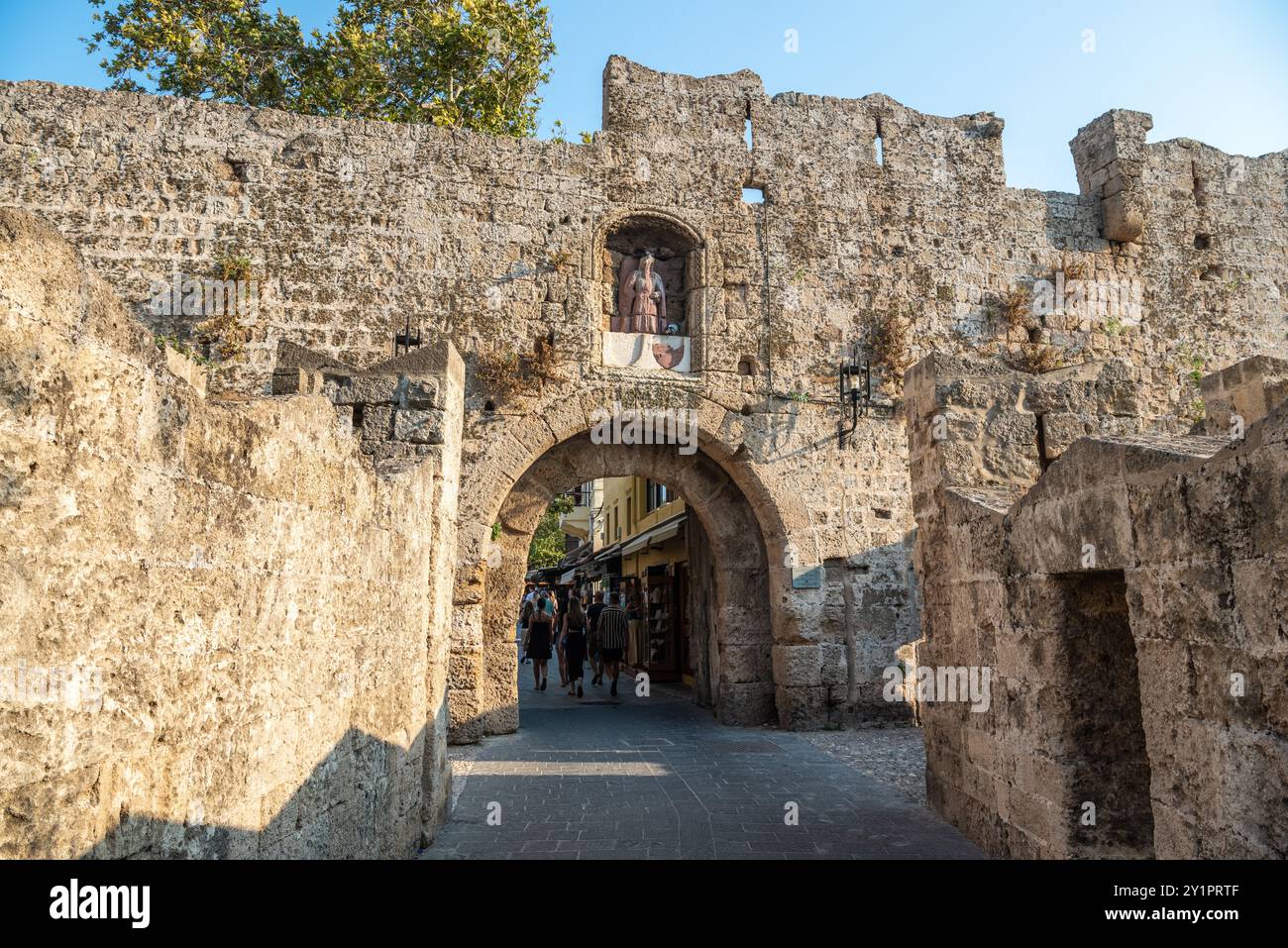 Gate of Saint Anthony in Medieval Old Town neighbourhood of Rhodes ...