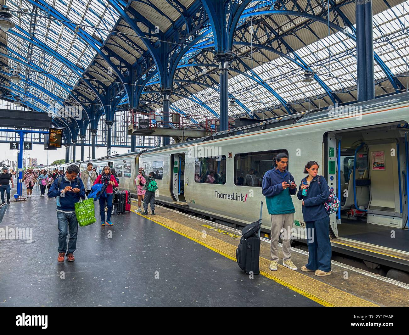 Brighton, Great Britain, Crowd People, Passengers, Traveling inside ...