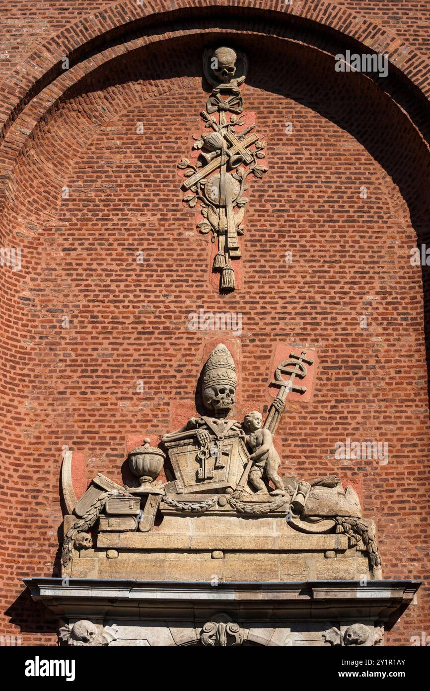 the relief Triumph of Death at the facade of the church St. Gregorius ...