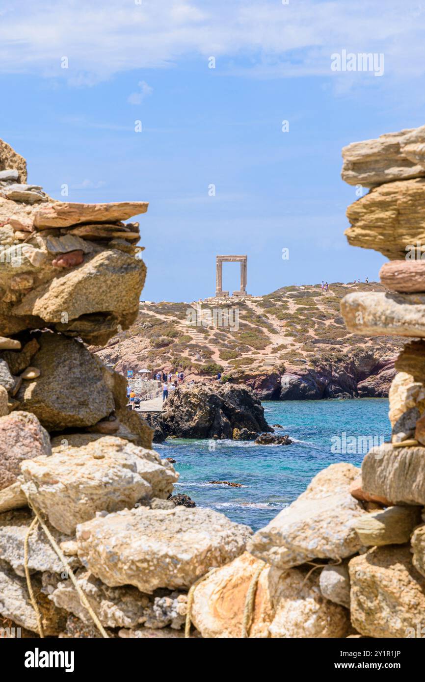 Selective focus on the Temple of Apollo Arch, Naxos Island, Cyclades ...