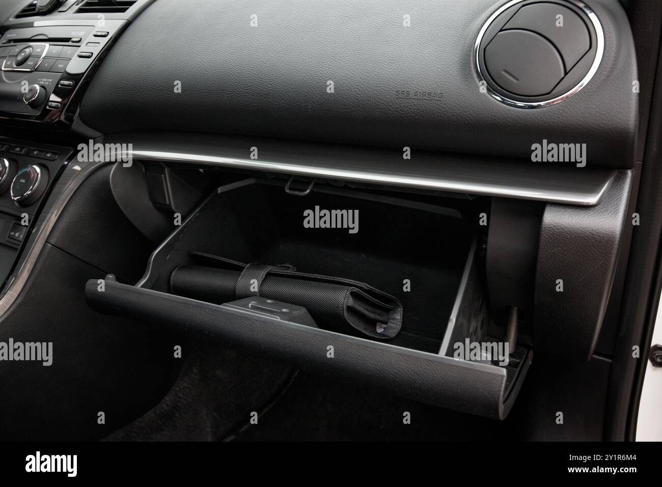 Prague, Czech republic - July 20, 2021: White Mazda 6 gh Black tool bag ...