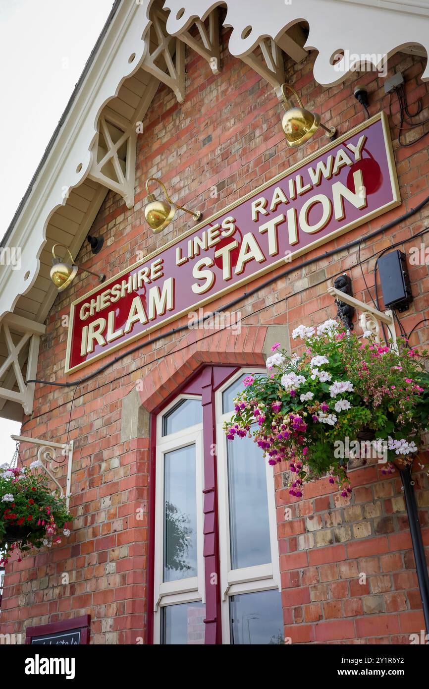 Irlam, Manchester, Uk, 09-08-2024: Historic Irlam Railway Station sign ...