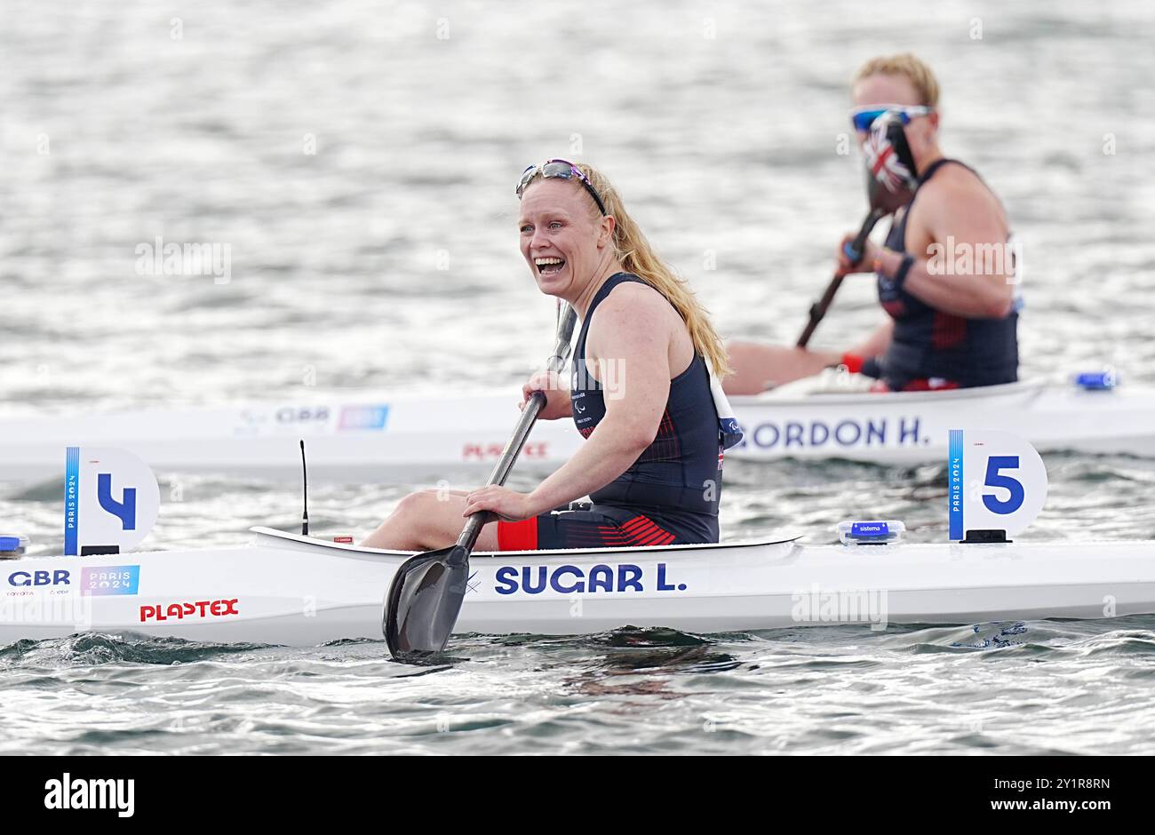 Great Britain's Laura Sugar celebrates winning gold in the Women's ...