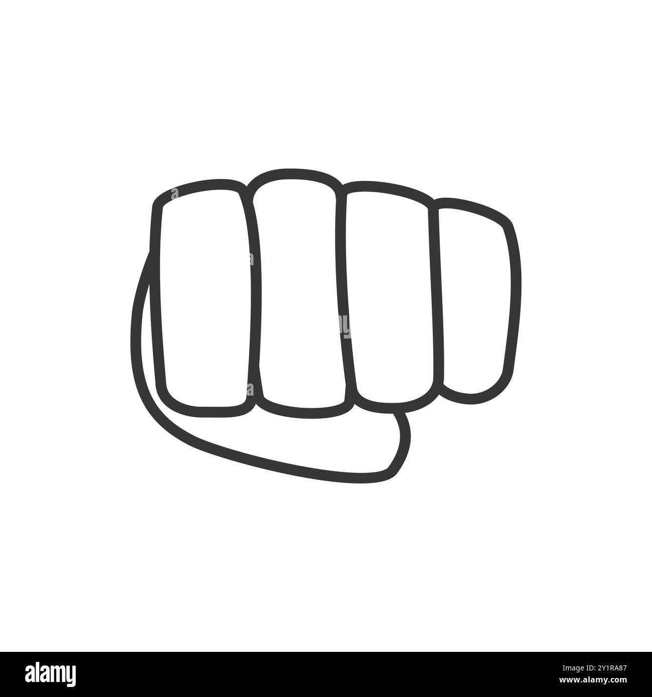 Clean vector outline of a fist pump gesture, great for strength or ...