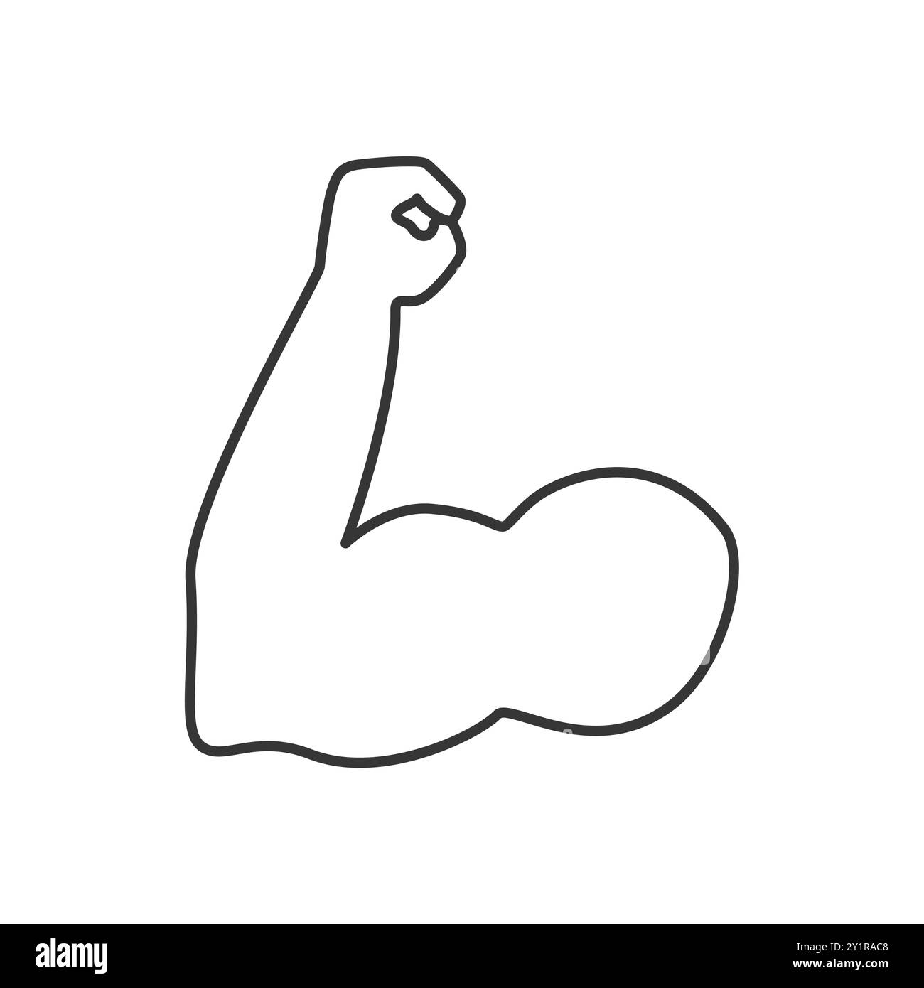Simple vector outline of a flexed bicep gesture, symbolizing strength ...