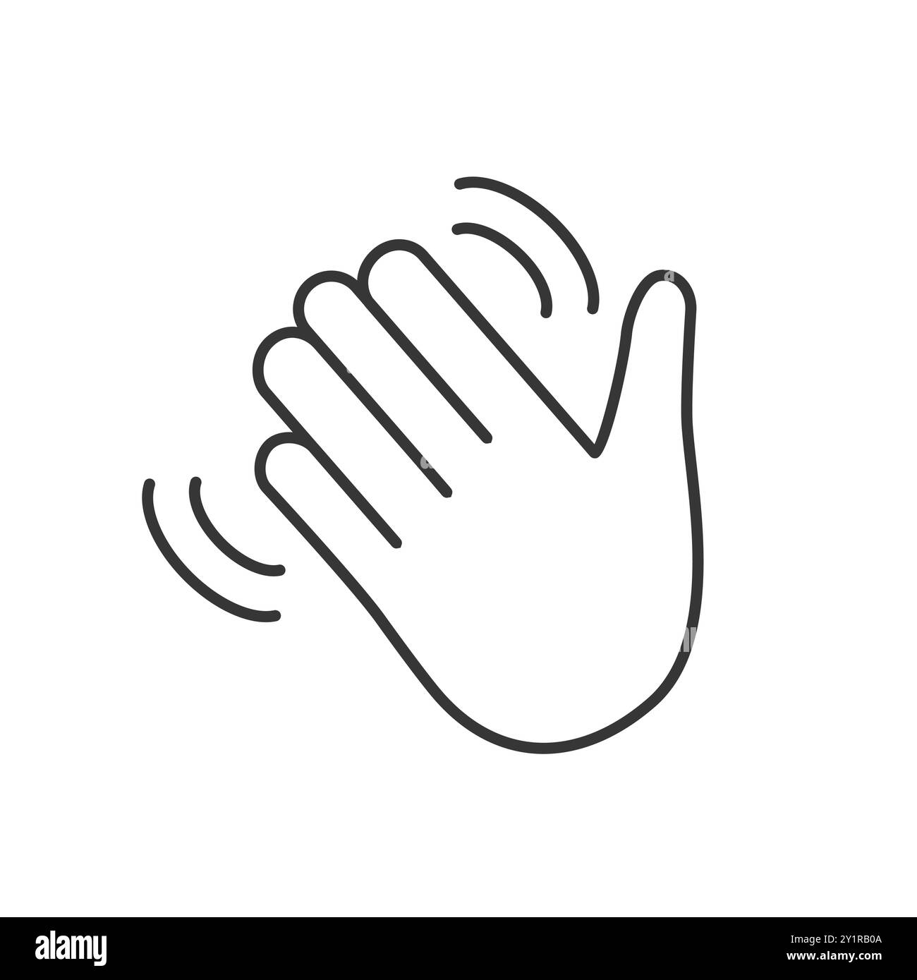 Clean vector outline of a high five gesture, symbolizing celebration or ...