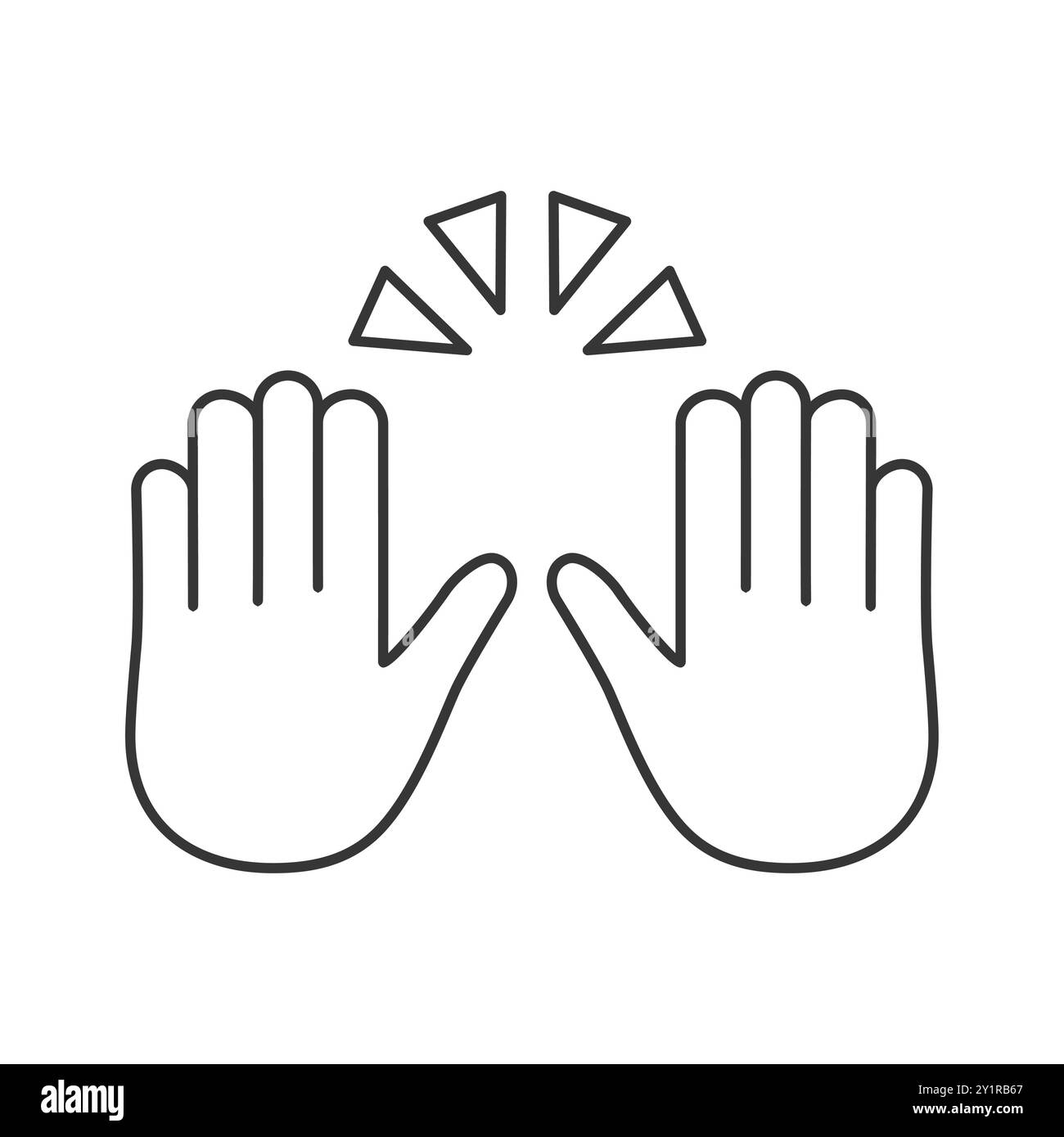 Line art vector illustration of a high five hand gesture, symbolizing ...