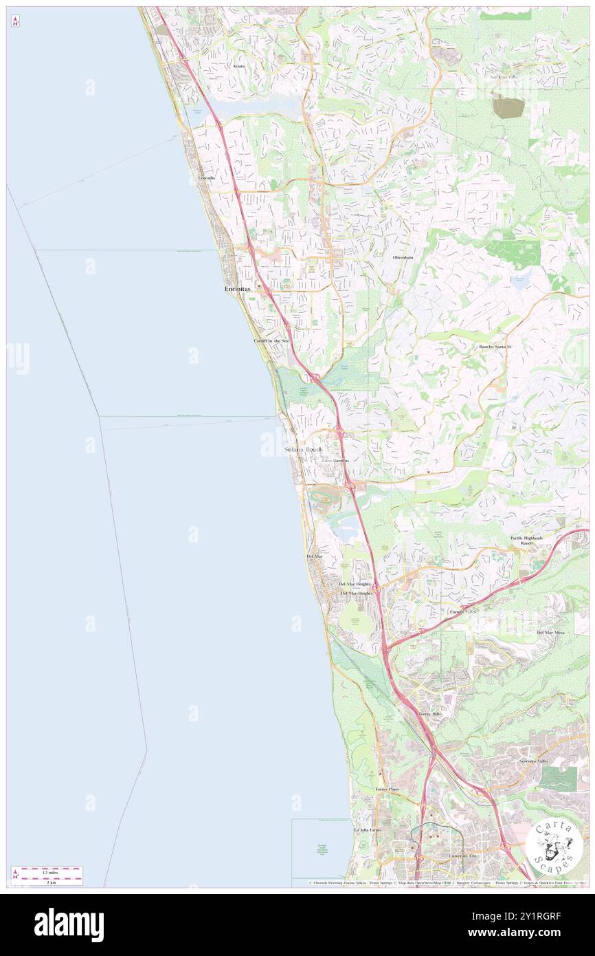 Solana beach california map hi-res stock photography and images - Alamy