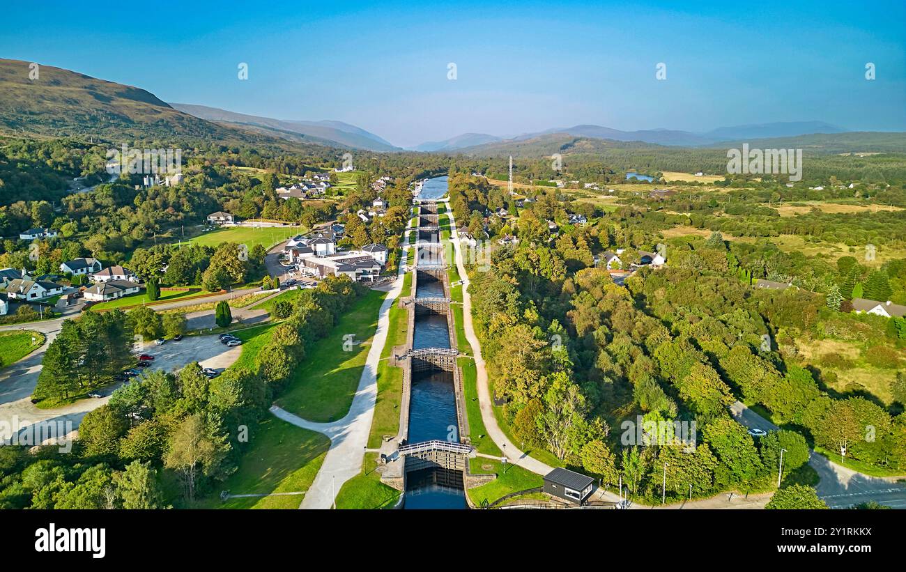 Neptunes Staircase Banavie Fort William Scotland nine of the lock gates ...