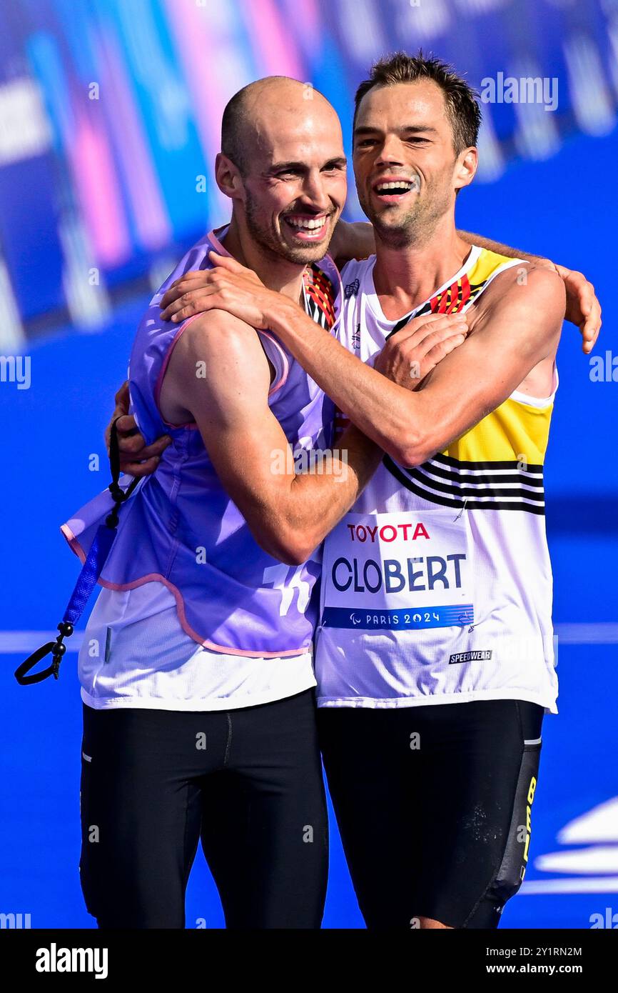 Paris, France. 08th Sep, 2024. Belgian Martin Clobert and his guide ...