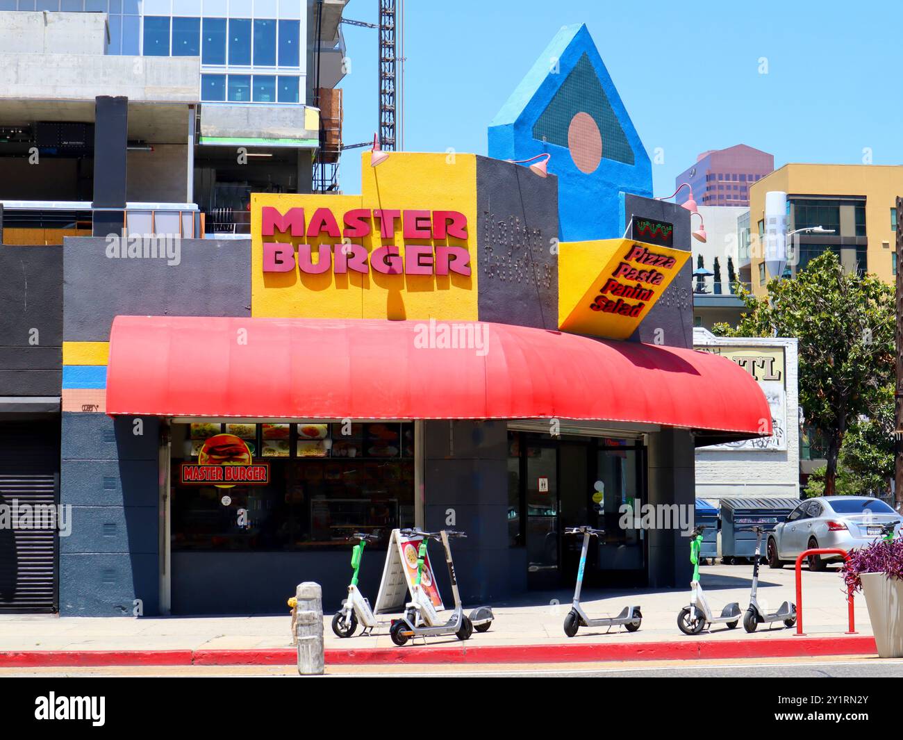 MASTER BURGER Restaurant located at 1001 S Broadway, Los Angeles Stock ...