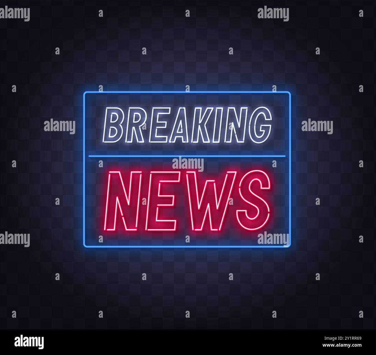 Breaking News Neon Sign on transparent dark background Stock Vector ...