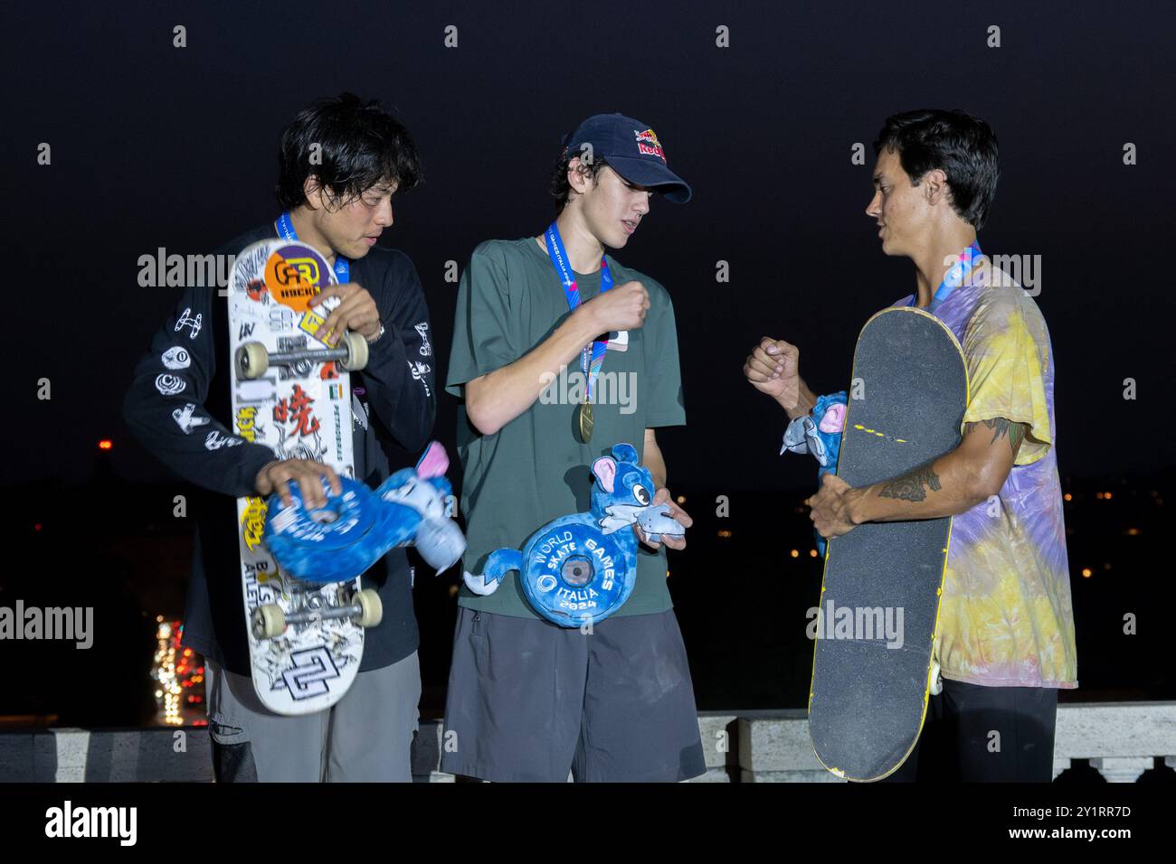 The podium for the awards ceremony, during the World Skate Games Italy ...