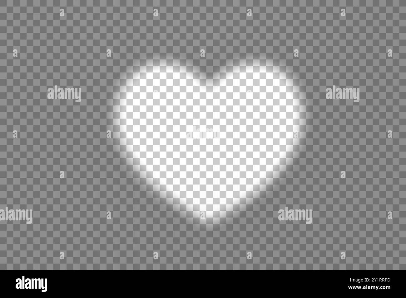 Shadow overlay heart shape spotlight effect isolated on a transparent ...