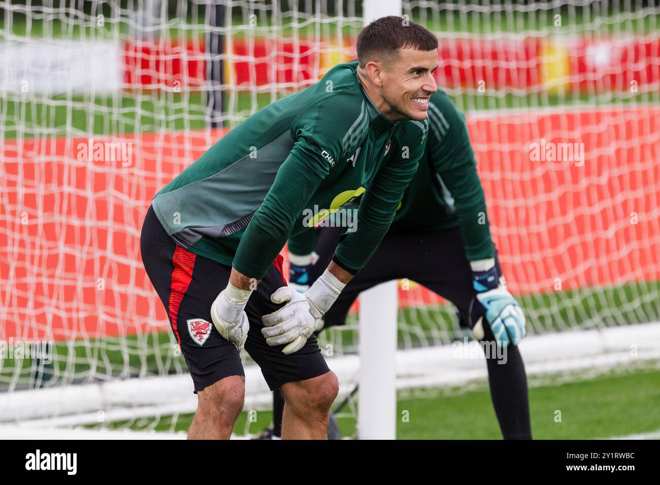 PONTYCLUN, UK. 08th Sep, 2024. Wales' goalkeeper Karl Darlow during a ...