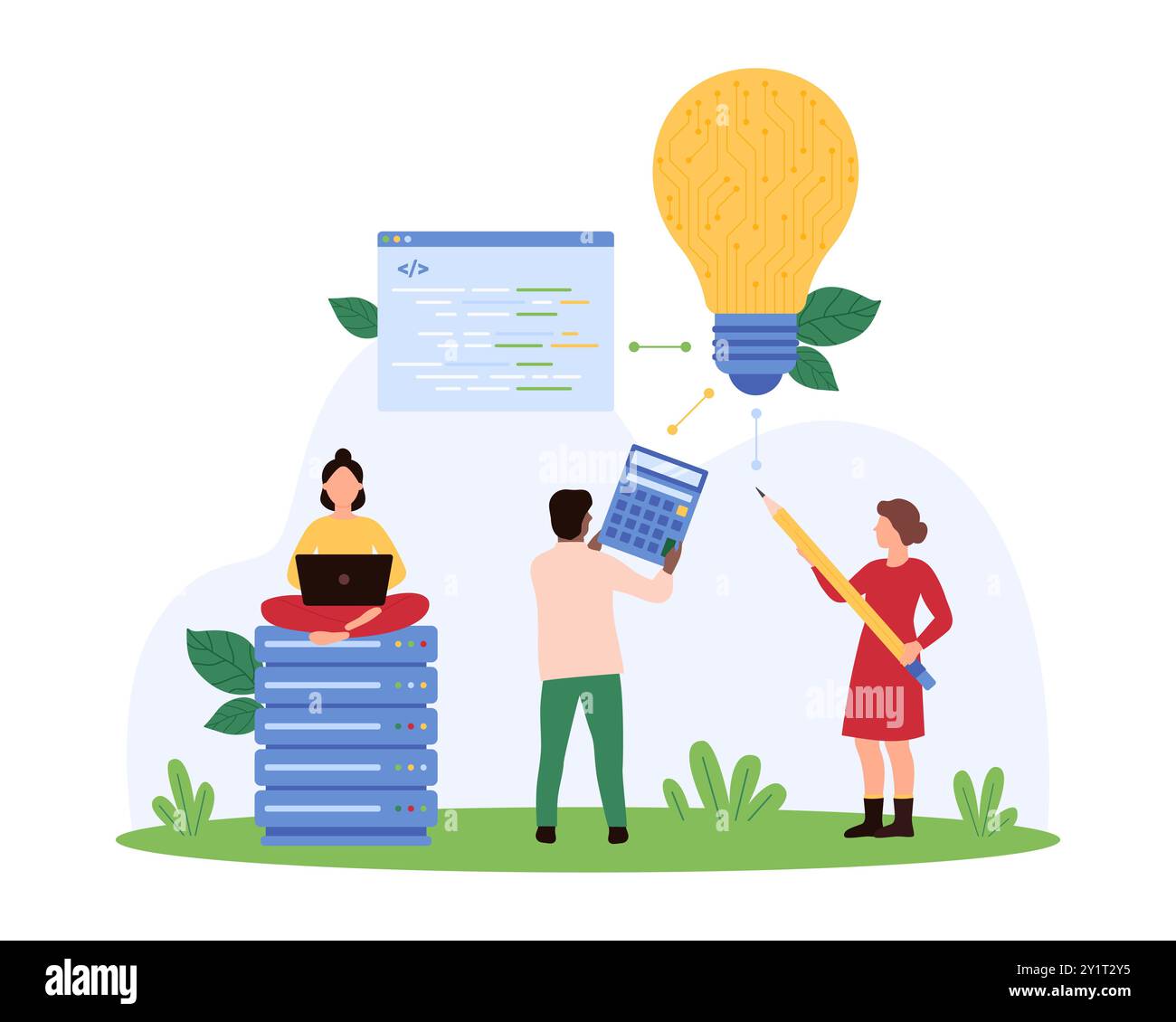 Creative digital project and software development, innovation in coding and science startup ...