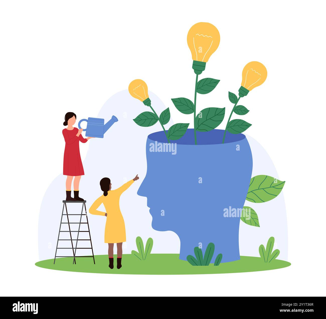 Bright ideas man light bulbs Stock Vector Images - Alamy