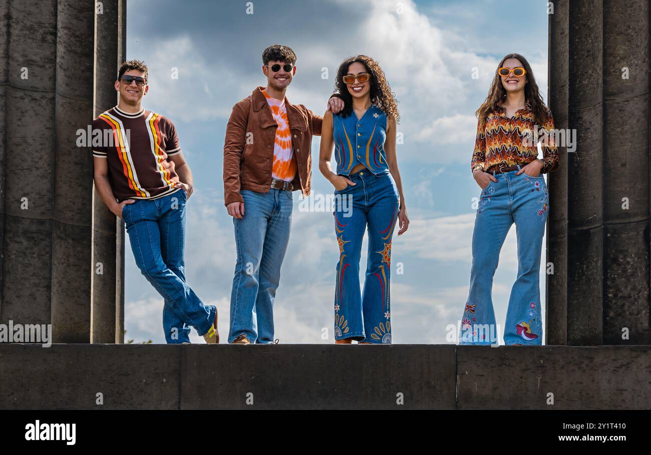 Singers and actors in 1970s musical Official KC and the Sunshine Band ...