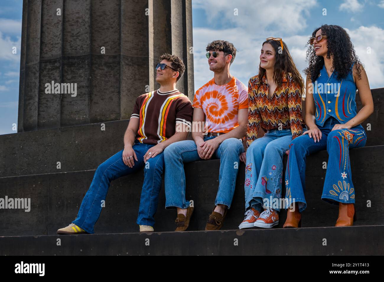 Singers and actors in 1970s musical Official KC and the Sunshine Band ...