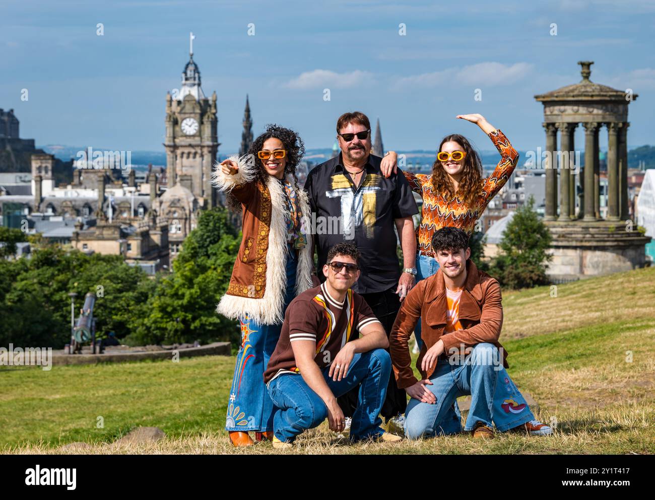 Singers and actors in 1970s musical Official KC and the Sunshine Band ...