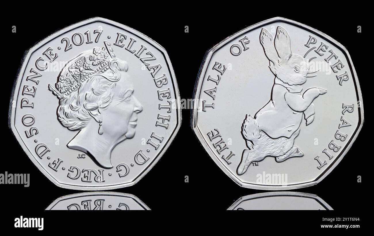 The front & back of The Tale Of Peter Rabbit 50p coin issued in 2017 by ...