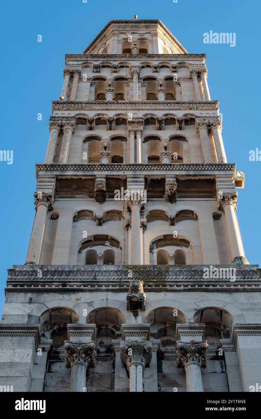 ornate venitian style church tower in grad split, croatia Stock Photo ...