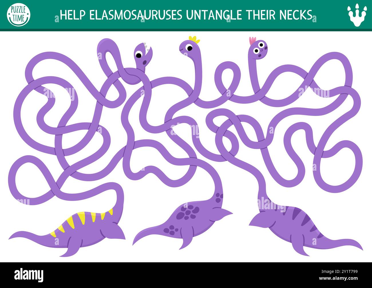 Dinosaur maze for kids with cute animals. Prehistoric preschool ...