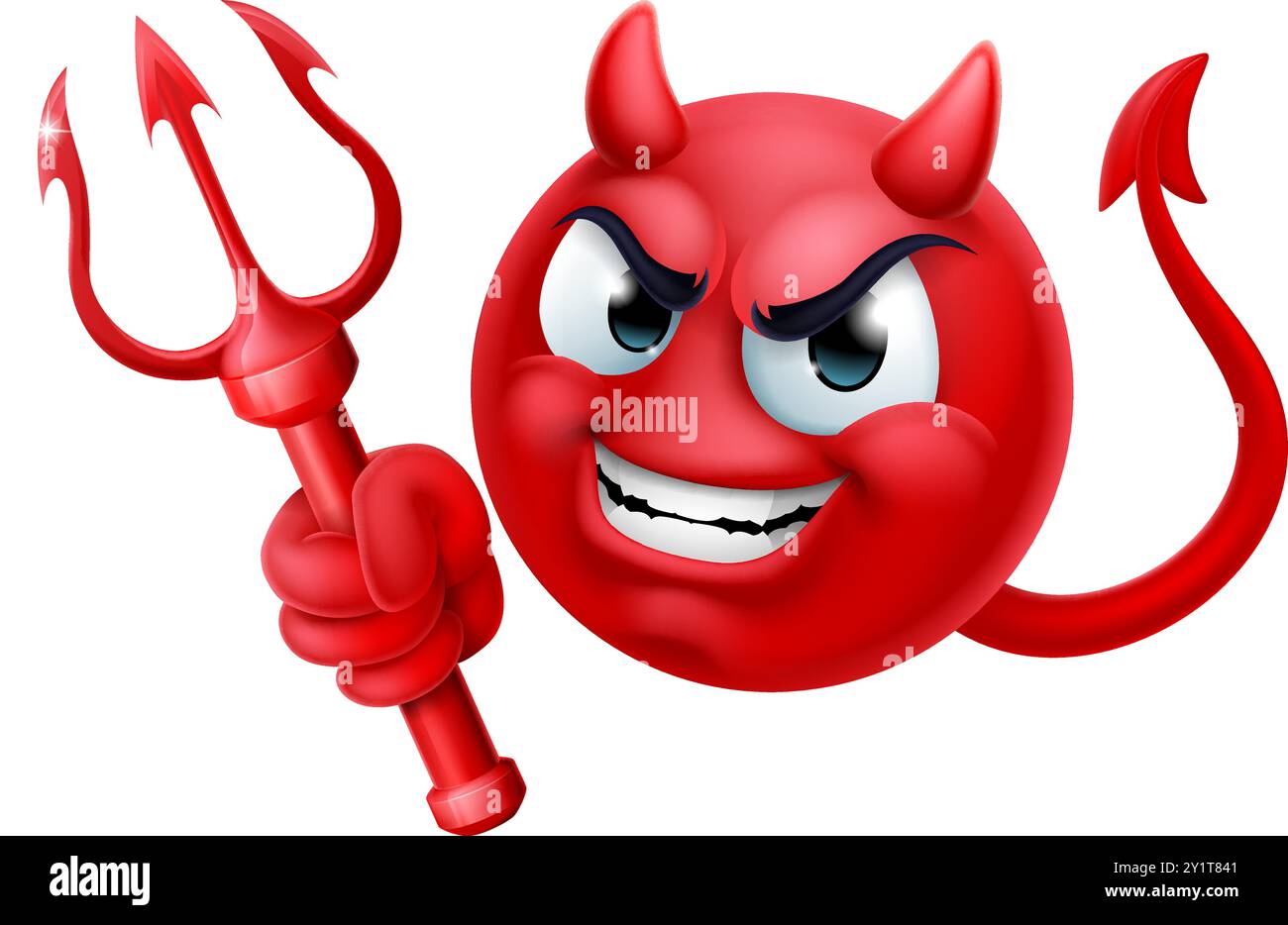 Devil Emoji Emoticon Man Face Cartoon Icon Mascot Stock Vector Image ...