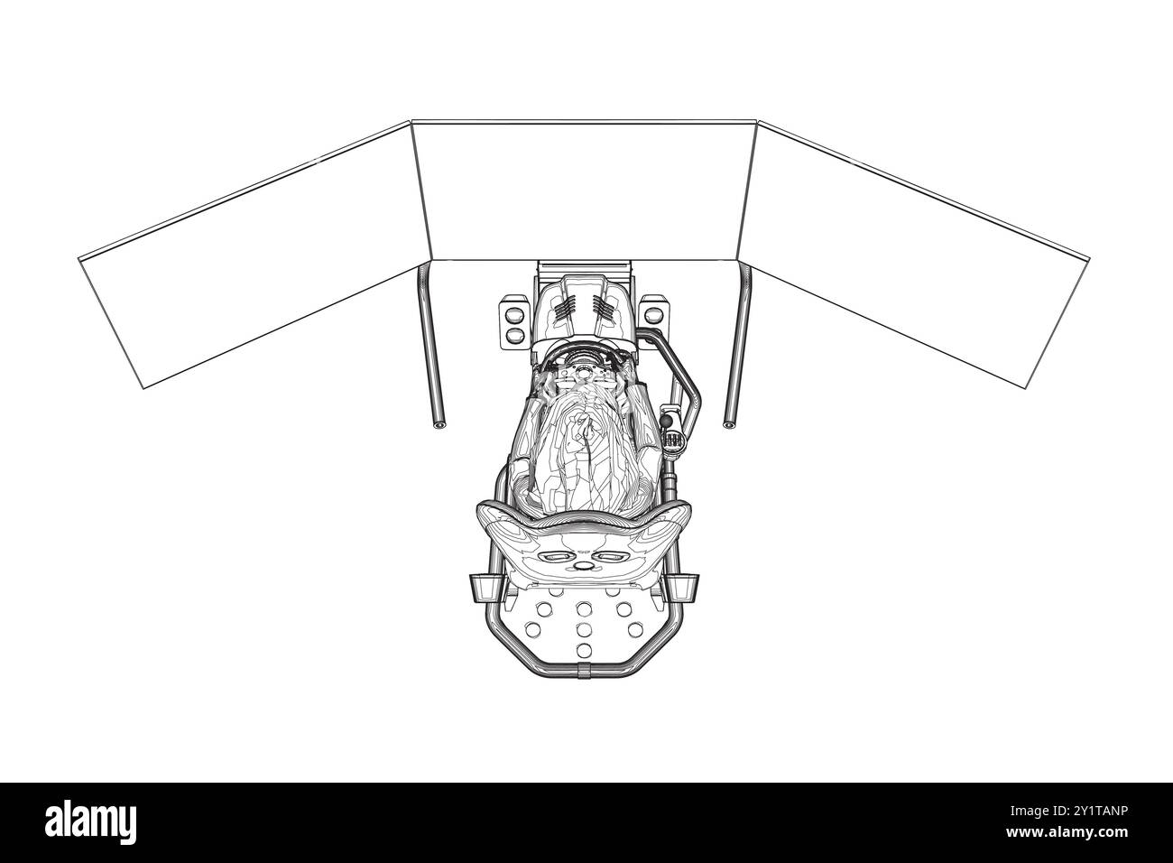 Computer gaming steering wheel Black and White Stock Photos & Images ...