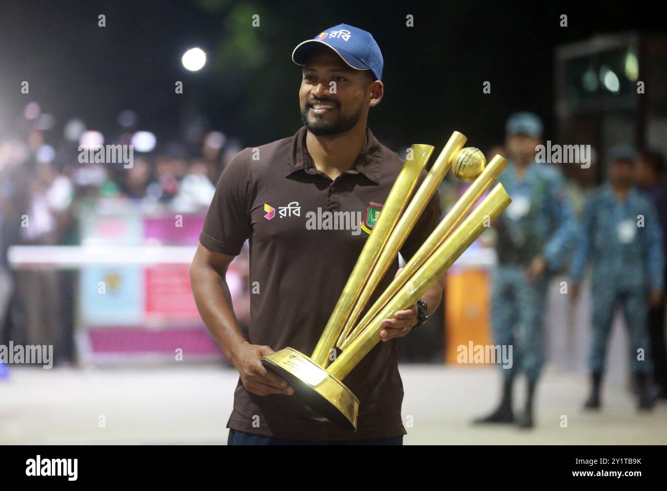 Bangladesh Test Team captain Nazmul Hossain Shanto possess along the ...