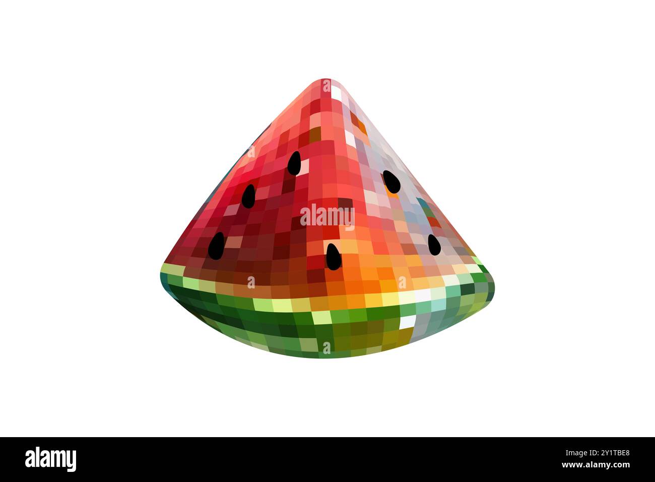 Disco mirror ball fruit, berry, watermelon. On white isolated ...