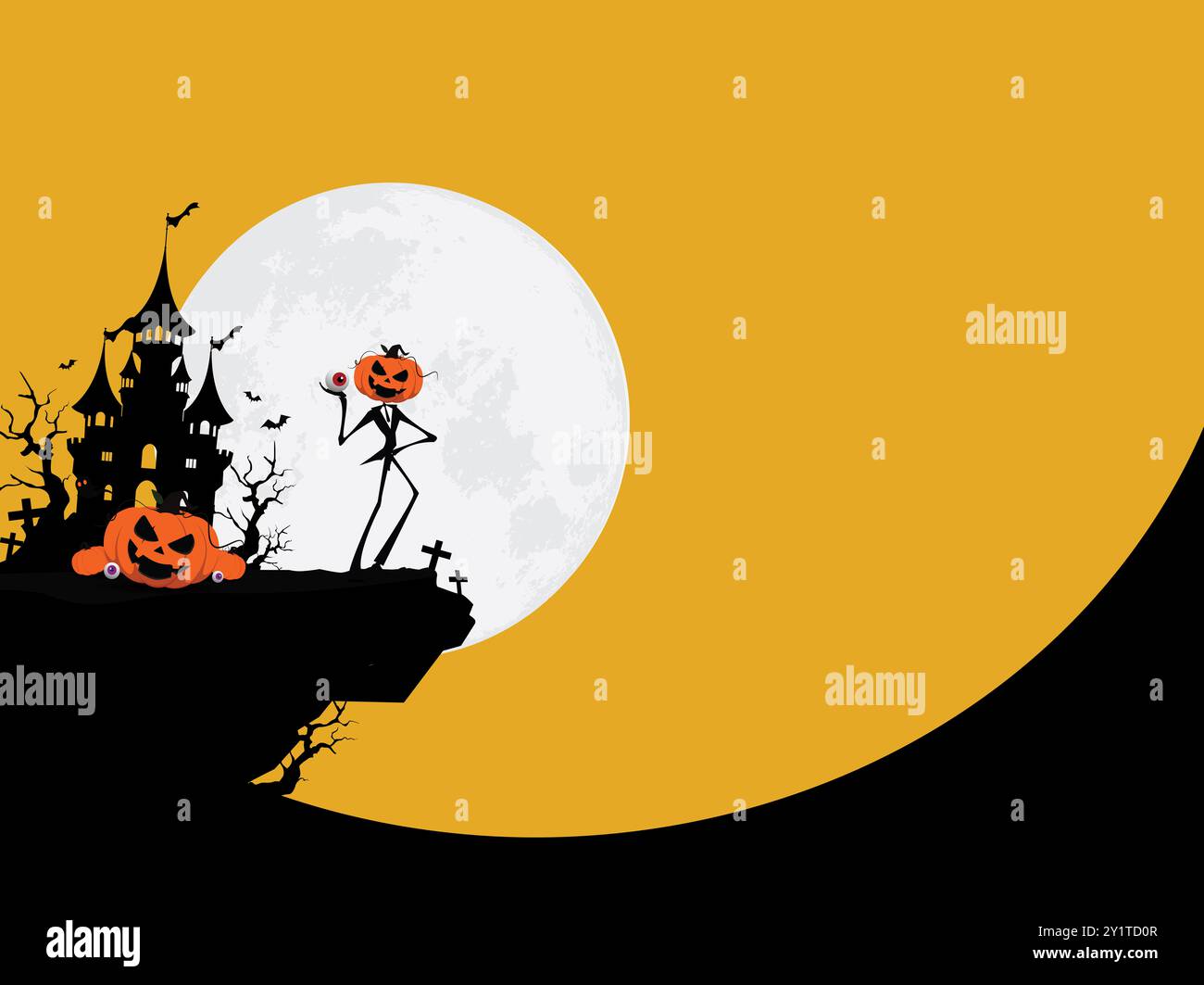 Halloween Night with Jack-o'-Lantern Man Stock Photo - Alamy